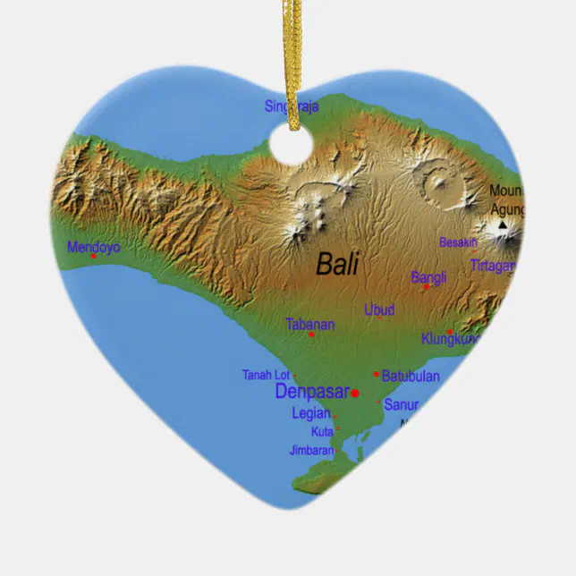 Bali Holliday Map Ceramic Ornament | Zazzle