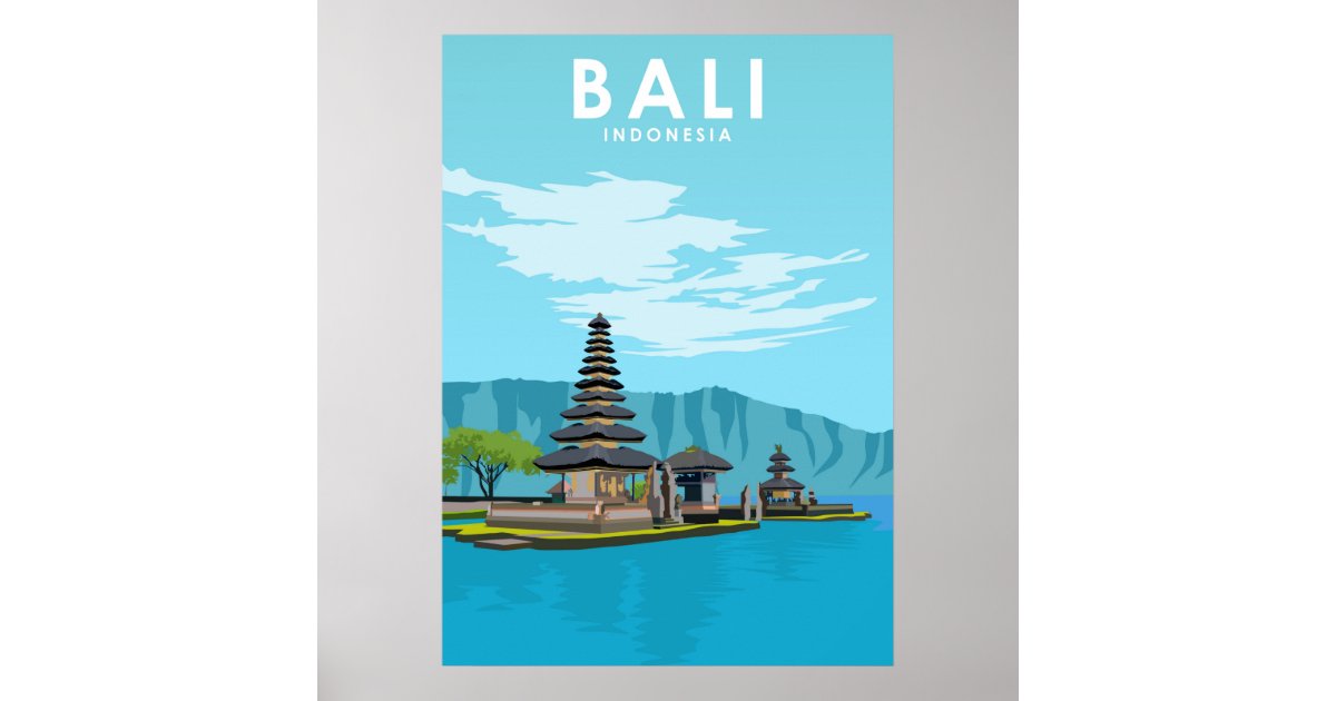 Bali Indonesia Illustration Travel Poster | Zazzle