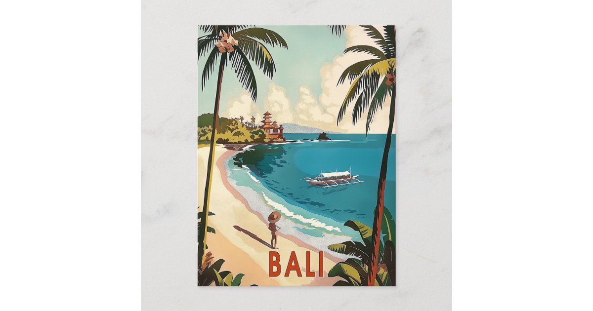 Bali, Indonesia Vintage Postcard | Zazzle