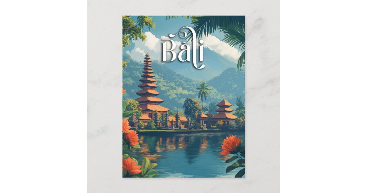 Bali Paradise: Majestic Mount Meru Postcard | Zazzle