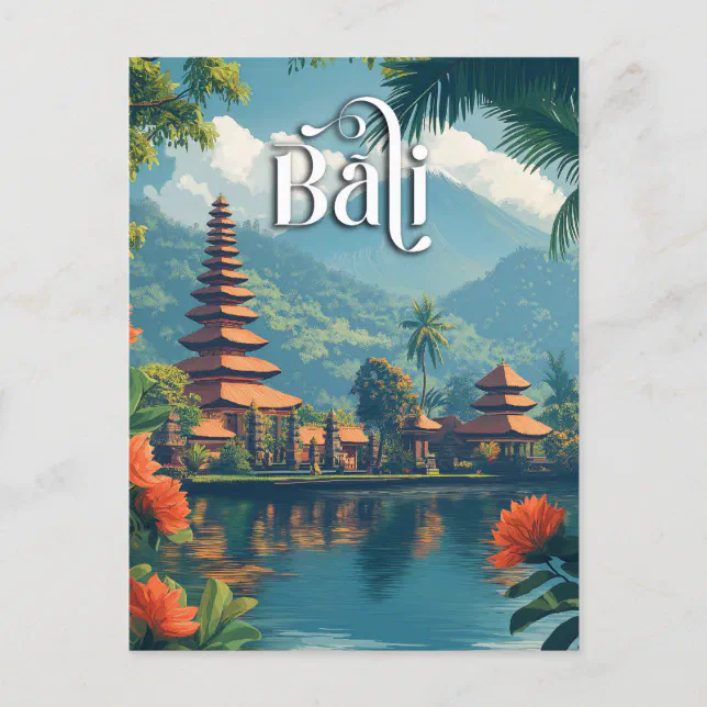 Bali Paradise: Majestic Mount Meru Postcard | Zazzle