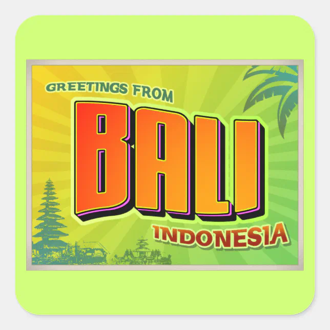 BALI SQUARE STICKER | Zazzle