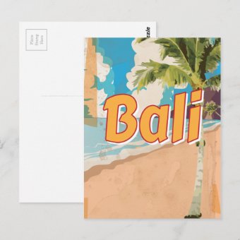 Bali Vintage travel poster Postcard | Zazzle