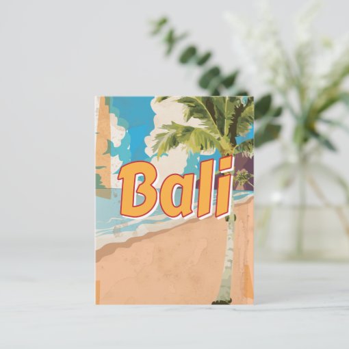 Bali Vintage travel poster Postcard | Zazzle