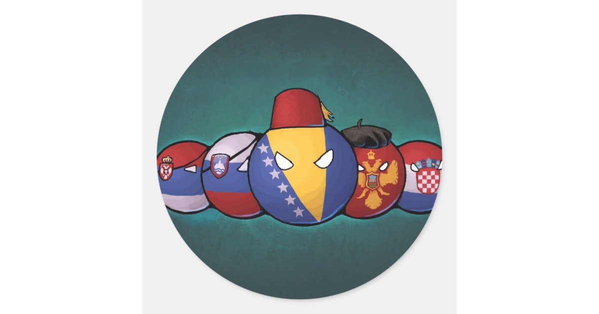 Balkan Countryballs Classic Round Sticker | Zazzle