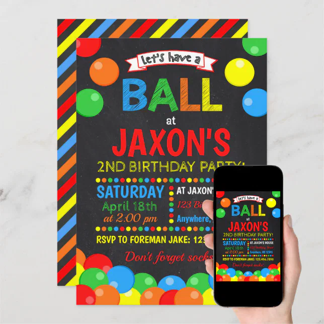 Ball Birthday Invitation | Zazzle