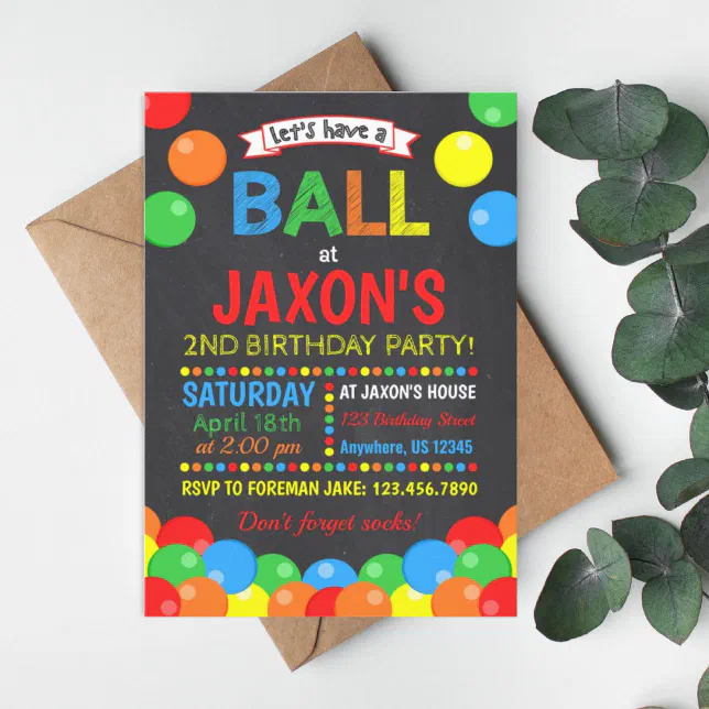 Ball Birthday Invitation | Zazzle