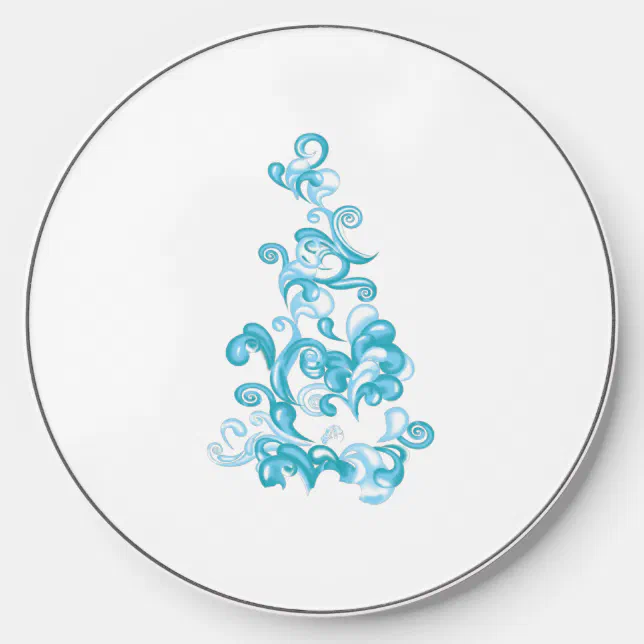 Ball Blue, Medium Turquoise decorative design Wireless Charger | Zazzle