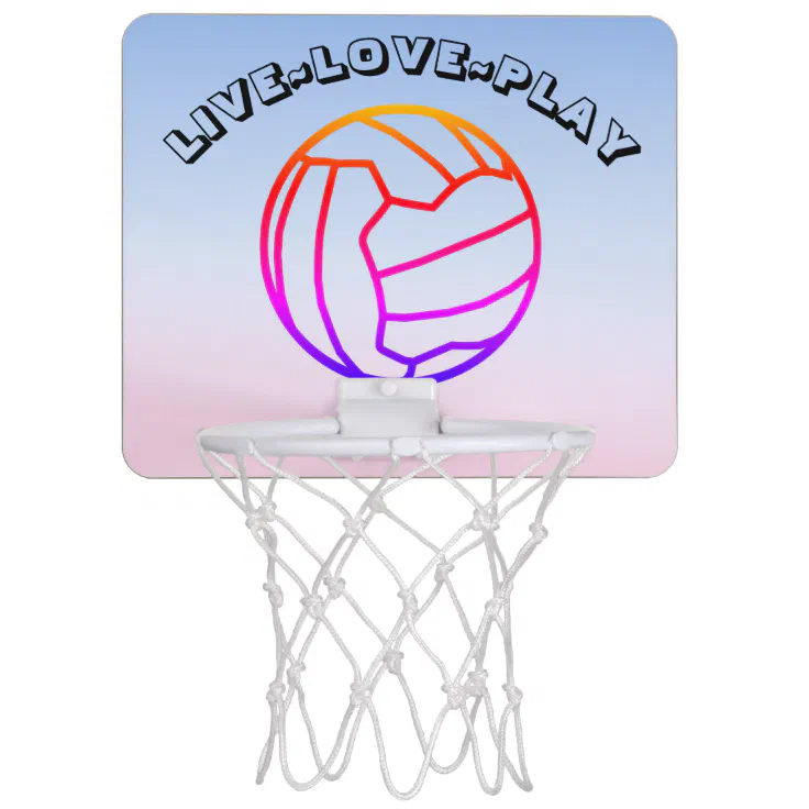 Ball Design Live Love Play Netball Mini Basketball Hoop | Zazzle