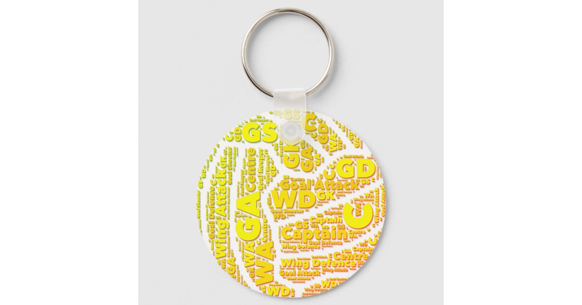 Ball Design Yellow Netball Keychain | Zazzle