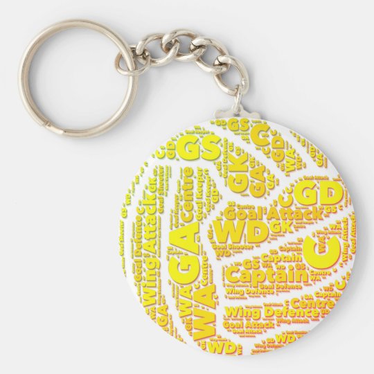 Ball Design Yellow Netball Keychain | Zazzle.com