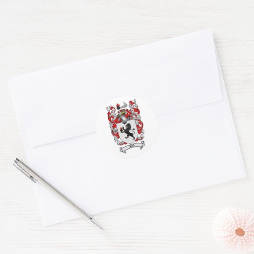 BALL FAMILY CREST - BALL COAT OF ARMS CLASSIC ROUND STICKER | Zazzle