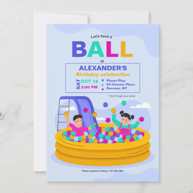 Ball Pit Party Invitation | Zazzle