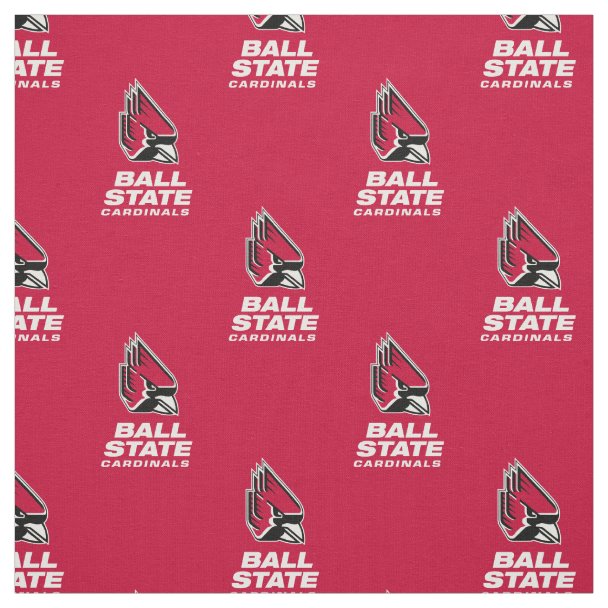 Ball State Cardinals Athletic Mark Pattern Fabric | Zazzle