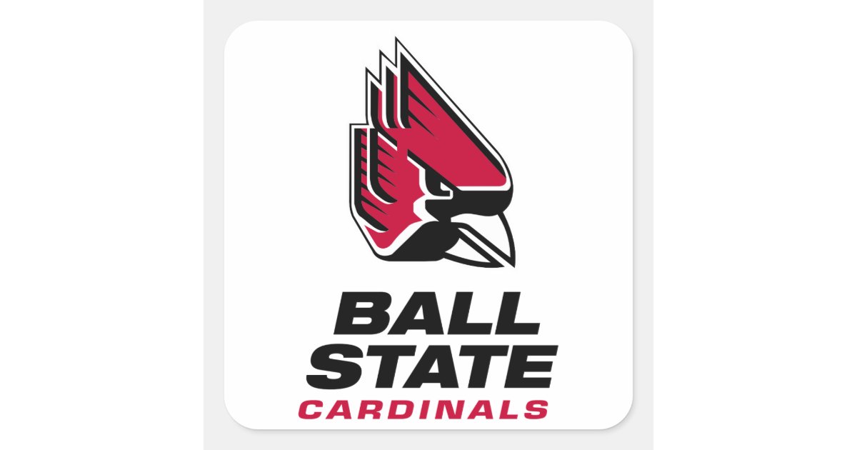 Ball State Cardinals Athletic Mark Square Sticker | Zazzle
