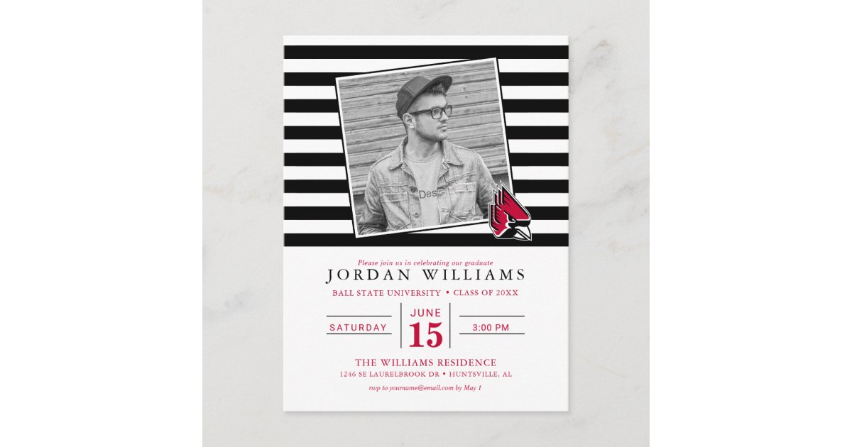 Ball State University Graduation Announcement Postcard | Zazzle