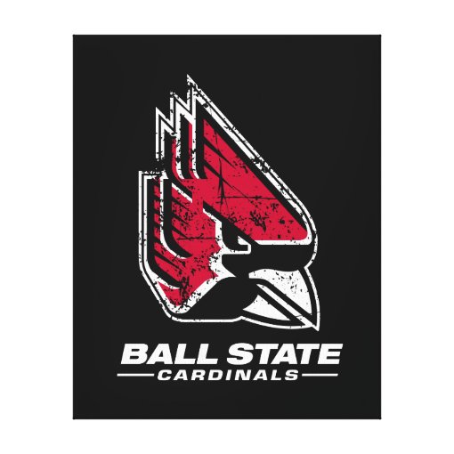 Ball State University Logo Distressed Canvas Print | Zazzle