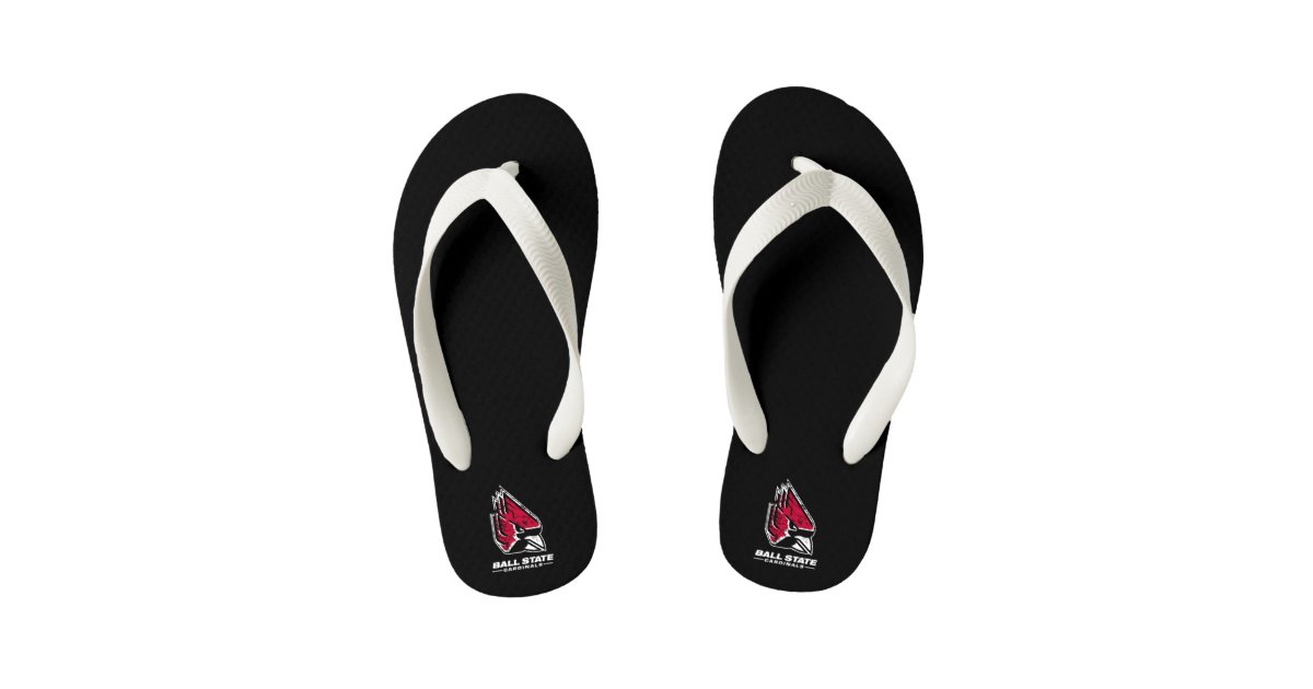 Ball State University Logo Distressed Kid's Flip Flops | Zazzle