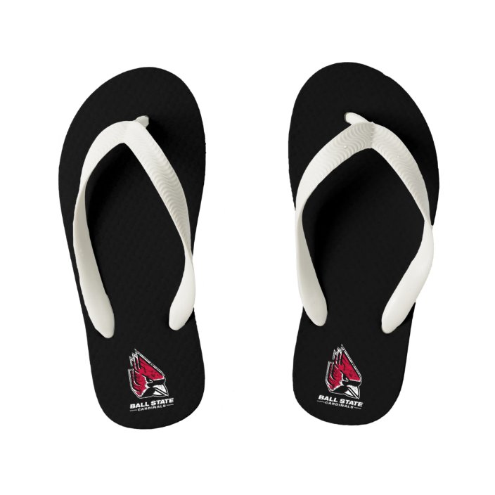 Ball State University Logo Distressed Kid's Flip Flops | Zazzle.com