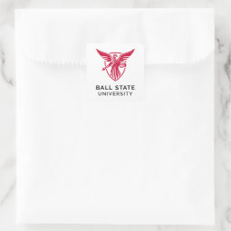 Ball State University Logo Square Sticker | Zazzle