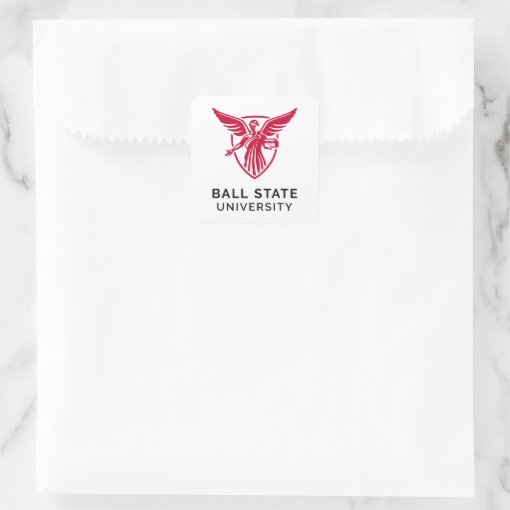 Ball State University Logo Square Sticker | Zazzle