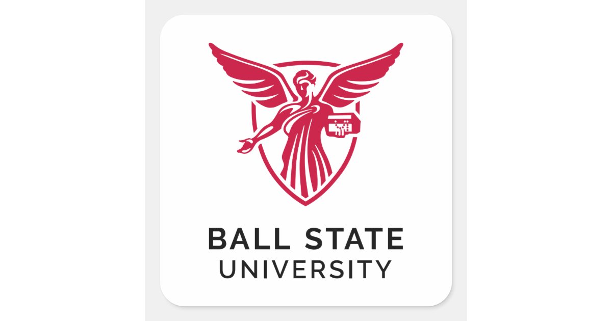 Ball State University Logo Square Sticker | Zazzle