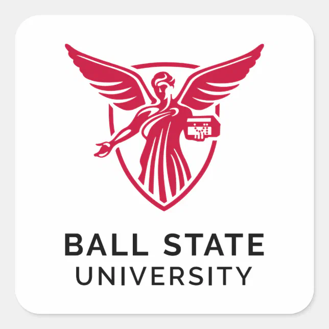 Ball State University Logo Square Sticker | Zazzle