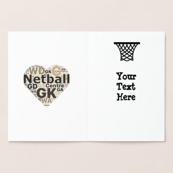 Ball Theme Netball Coach Thank You Gold Foil Card | Zazzle