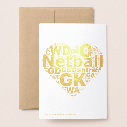 Ball Theme Netball Coach Thank You Gold Foil Card | Zazzle