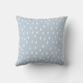 Ballad Blue Whimsical White Raindrops Throw Pillow | Zazzle