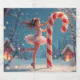 Ballerina Anime Girl & Candy Cane Christmas Beer Bottle Label | Zazzle