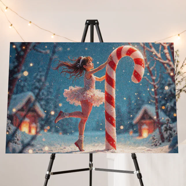 Ballerina Anime Girl & Candy Cane Christmas Foam Board | Zazzle