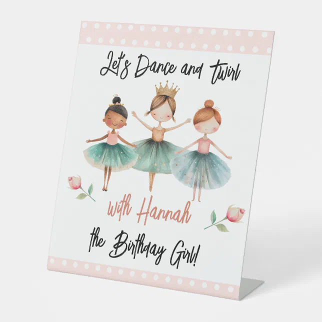 Ballerina Ballet Birthday Girl Pedestal Sign | Zazzle