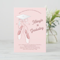 Ballerina Ballet Dance Graduation Party Invitation | Zazzle