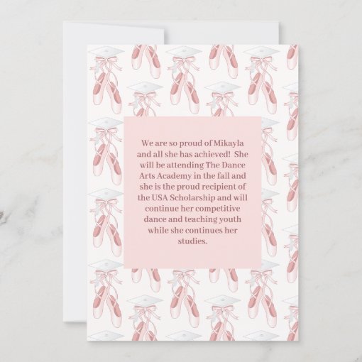 Ballerina Ballet Dance Graduation Party Invitation | Zazzle