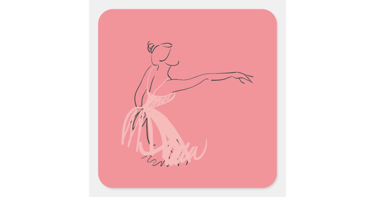 Ballerina ballet dancer square sticker | Zazzle