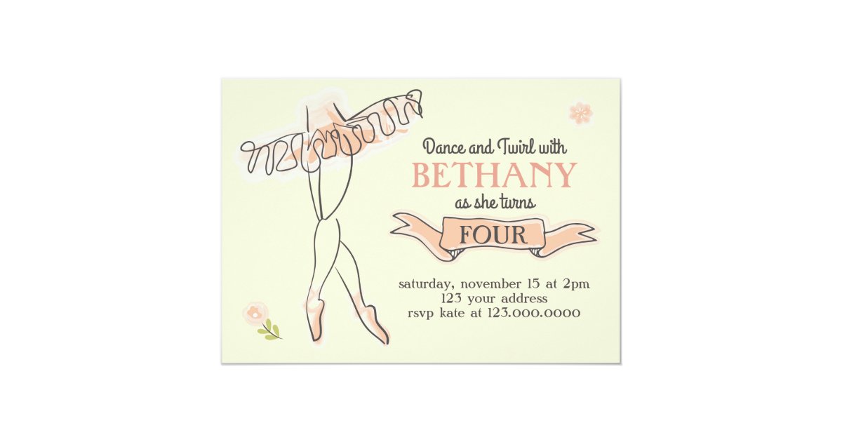 Ballerina/Ballet Party Invitation | Zazzle.com