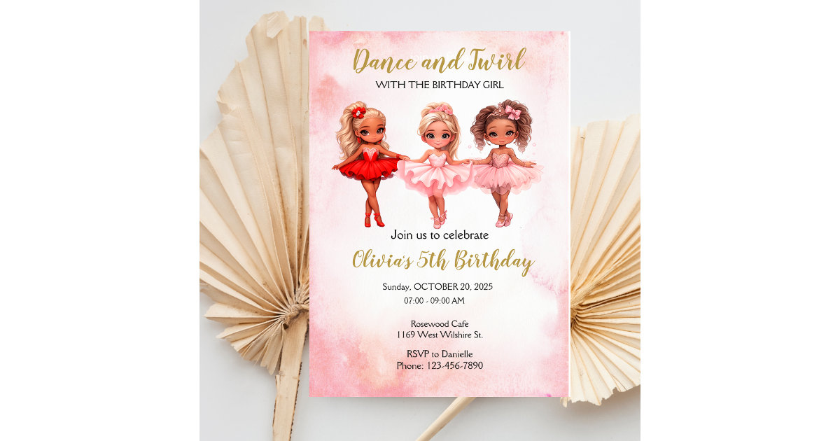 Ballerina Birthday Invitation, Ballet Party Invitation | Zazzle