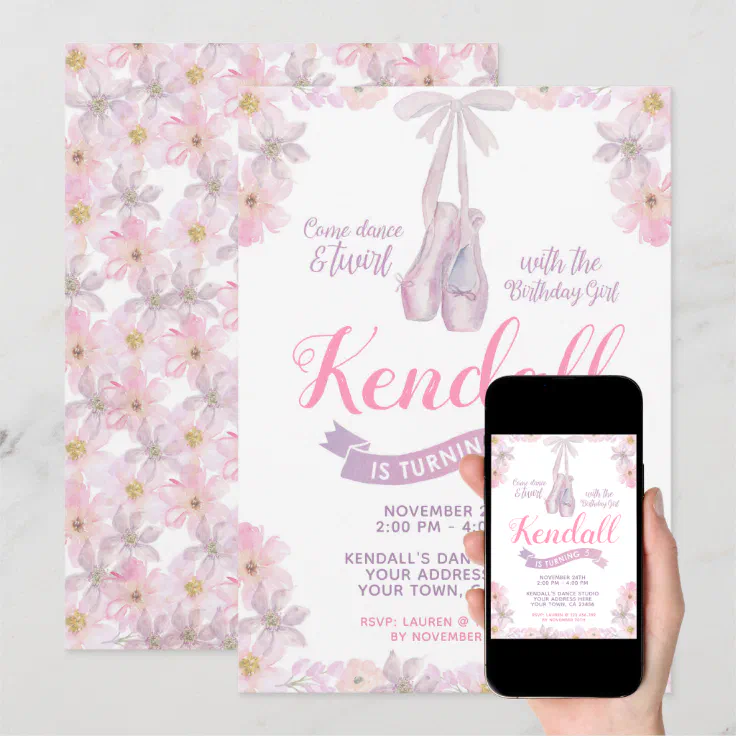 Ballerina Birthday Invitation, Ballet Party Invitation | Zazzle