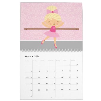 Ballerina Calendar | Zazzle