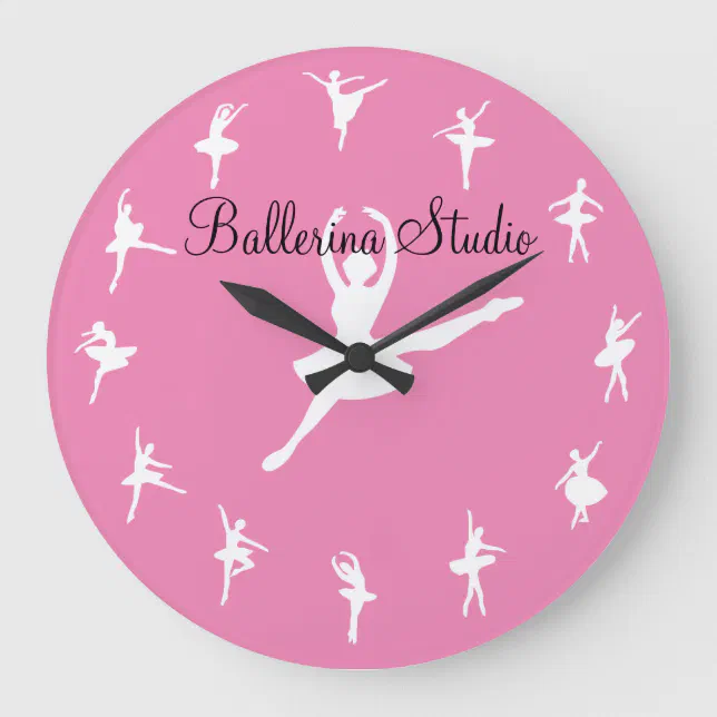 Ballerina Dance Class Theme Wall Large Clock | Zazzle