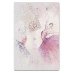 Ballerina Dance Duo Floral Decoupage Tissue Paper | Zazzle