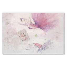 Ballerina Dance Duo Floral Decoupage Tissue Paper | Zazzle