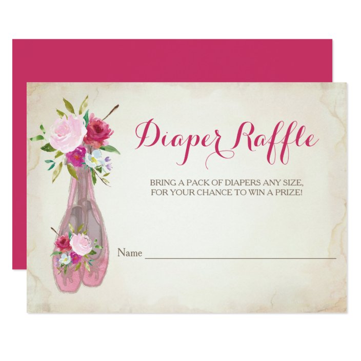 Ballerina Girl Baby Shower Diaper Raffle Invitation | Zazzle.com