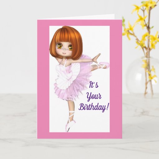 Ballerina Happy Birthday Card | Zazzle