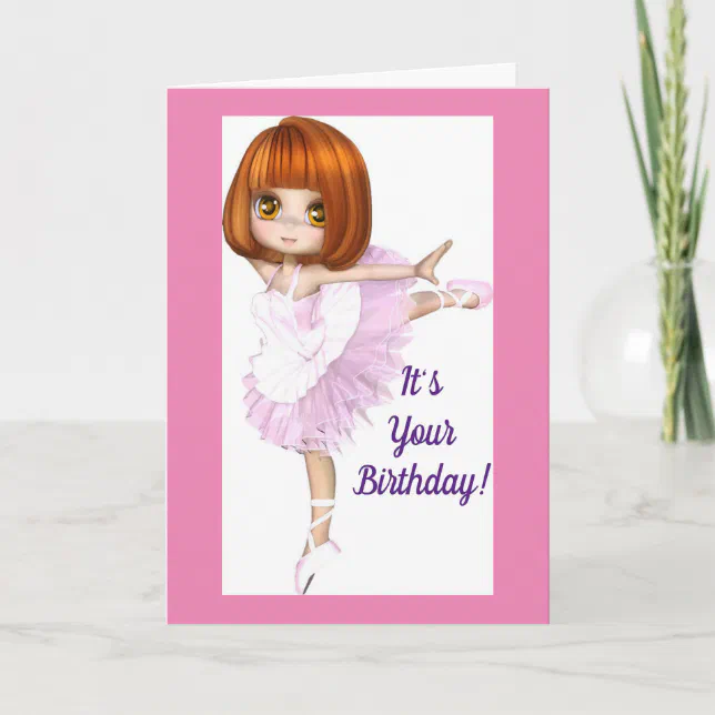 Ballerina Happy Birthday Card | Zazzle