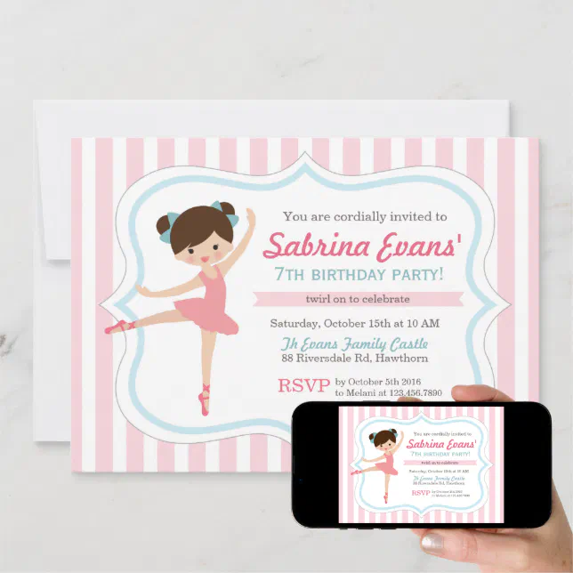 Ballerina Invitation / Ballet Invitation | Zazzle