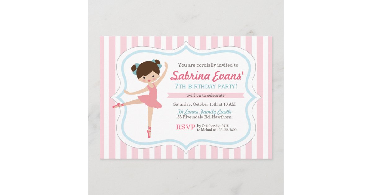 Ballerina Invitation / Ballet Invitation | Zazzle.com