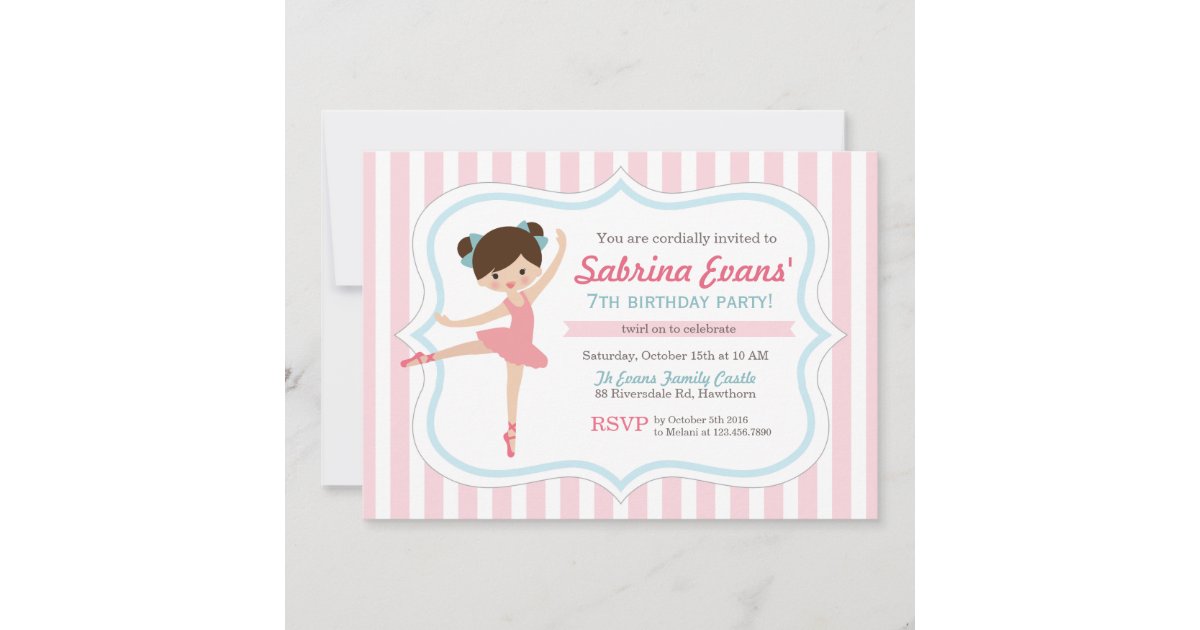 Ballerina Invitation / Ballet Invitation | Zazzle