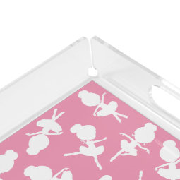 Ballerina Pattern, Ballet Girls, Dance, Your Name Acrylic Tray | Zazzle